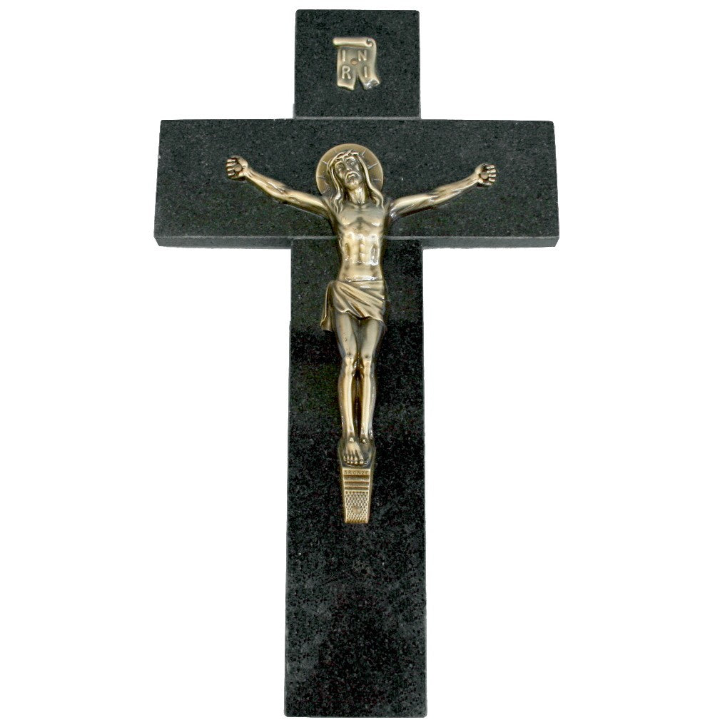 Croix funéraire avec Christ | Plaque mortuaire – Deuil fleuri