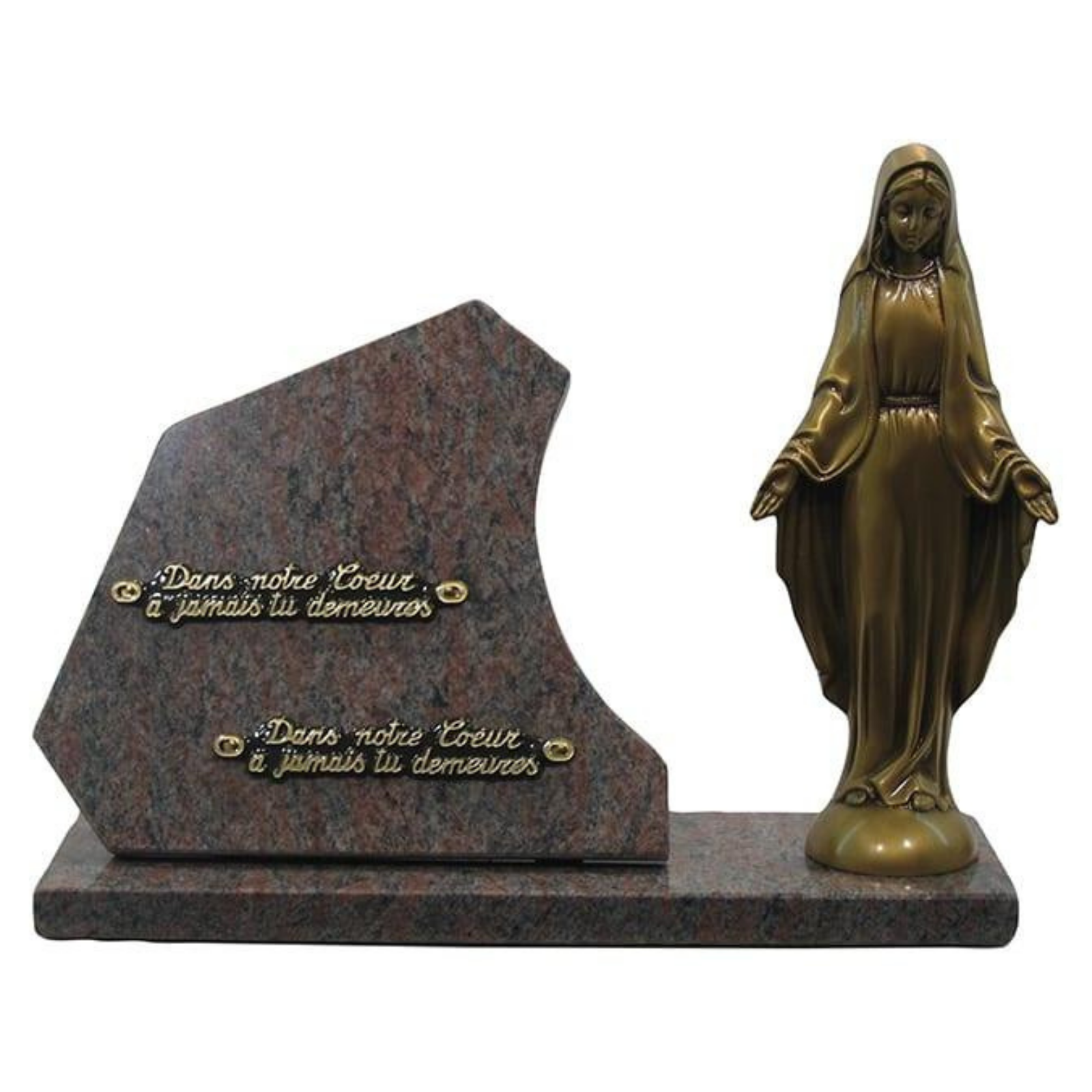 Plaque vierge en pied en granit rose - Plaque funéraire personnalisée ...